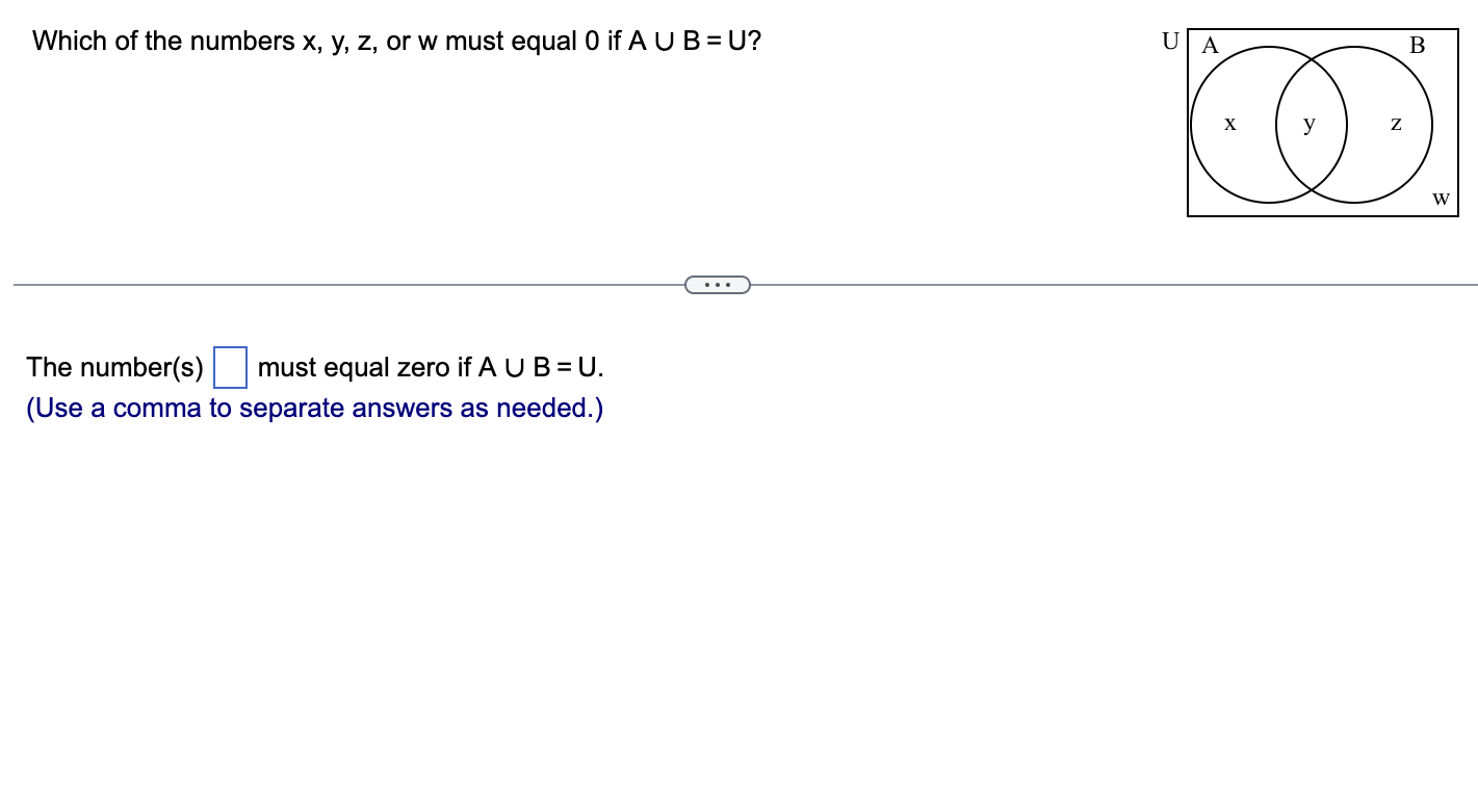 Solved Which of the numbers x,y,z, ﻿or w ﻿must equal 0 ﻿if | Chegg.com