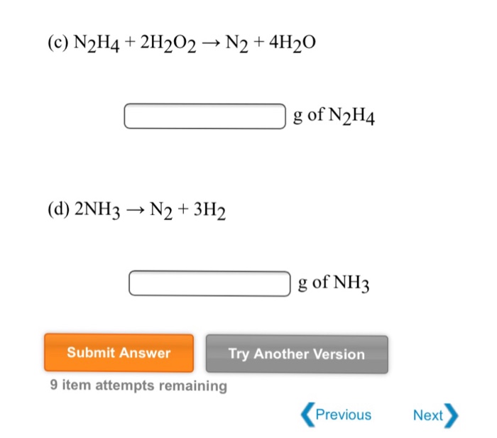 Solved How many grams of the first reactant in each of the | Chegg.com