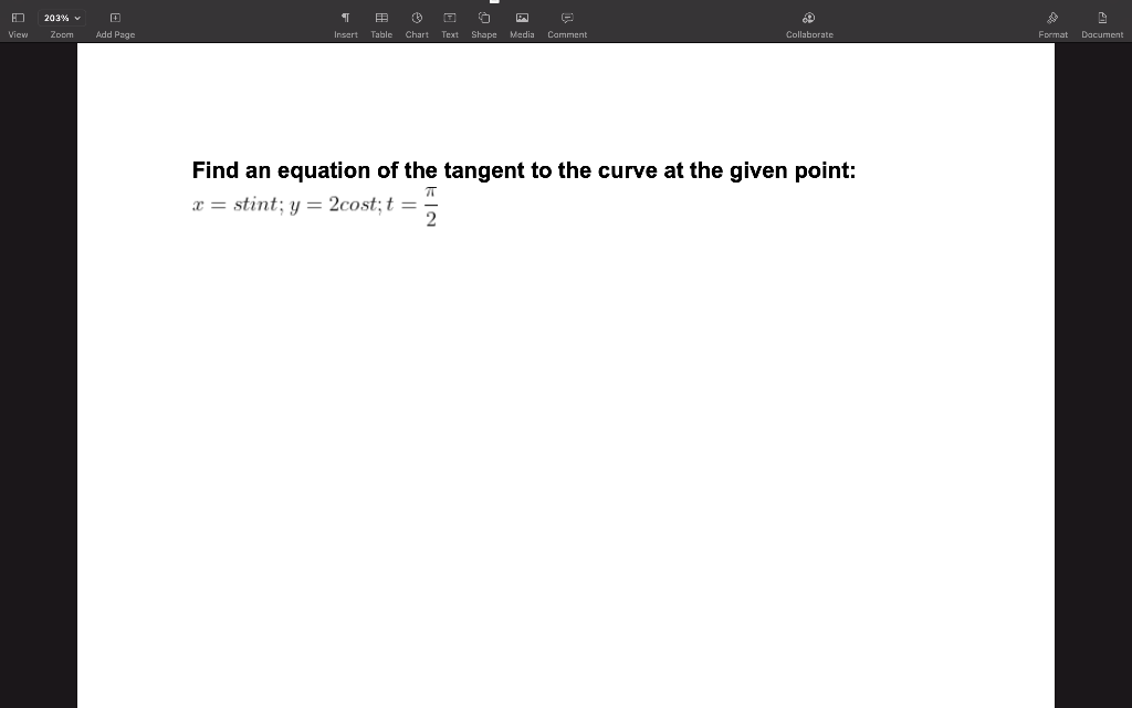 Solved Find an equation of the tangent to the curve at the | Chegg.com