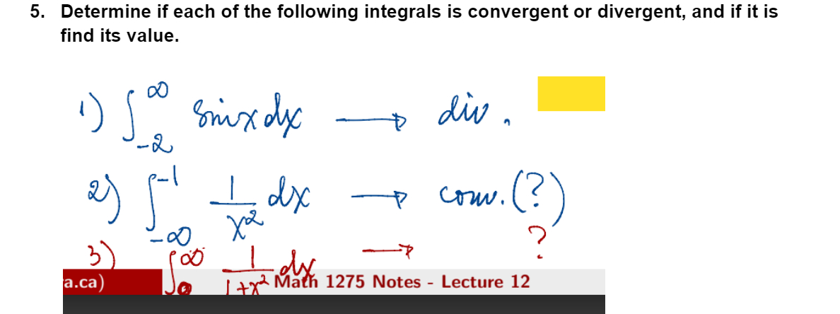 Solved Determine if each of the following integrals is | Chegg.com