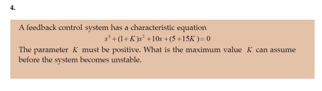 Solved A feedback control system has a characteristic | Chegg.com
