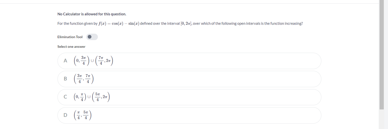 Solved No Calculator is allowed for this question. For the | Chegg.com