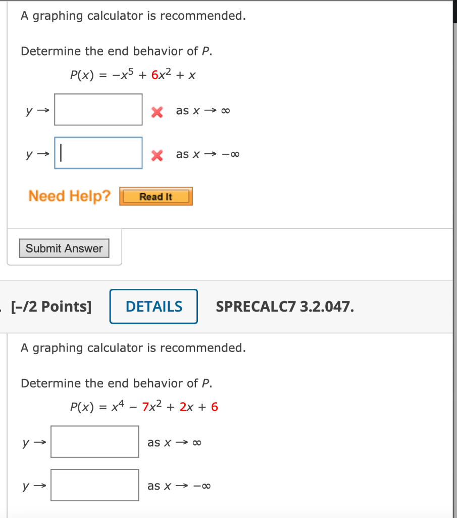 Solved A graphing calculator is recommended. Determine the | Chegg.com