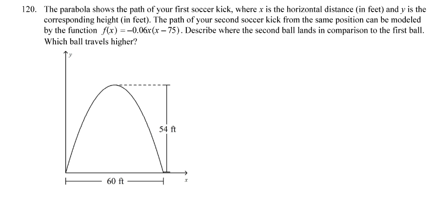 Solved 20. The parabola shows the path of your first soccer | Chegg.com