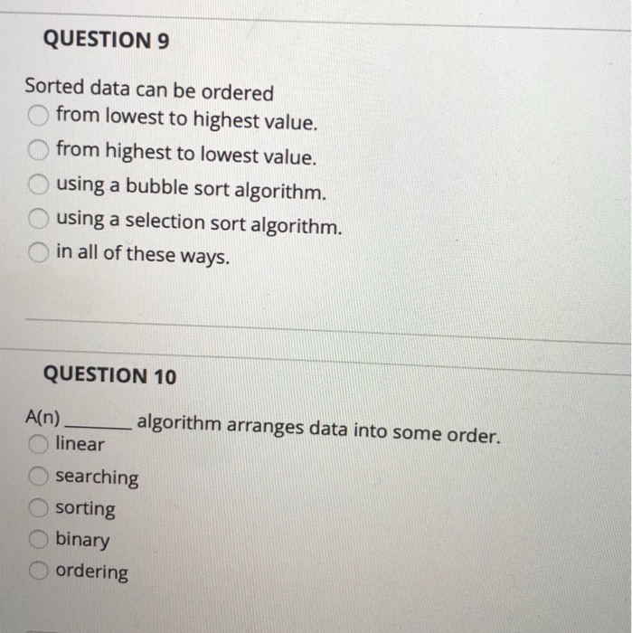 (Solved) : Question 9 Sorted Data Ordered Lowest Highest Value O ... (Solved) : Question 9 Sorted Data Ordered Lowest Highest Value O ...