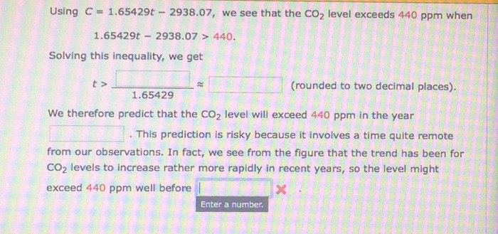 Solved Example EXAMPLE 3 The linear equation C 1.65429t | Chegg.com