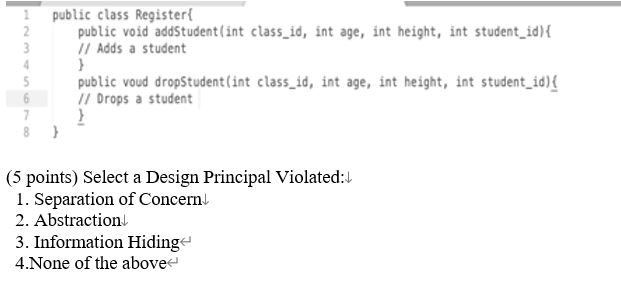 Solved public class Register public void addStudent(int | Chegg.com