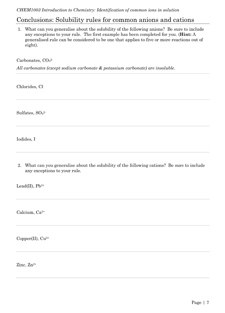 Solved Observe each combination of solutions carefully and | Chegg.com