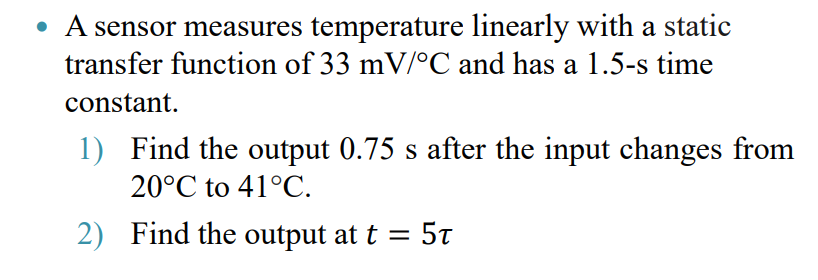 Solved • A sensor measures temperature linearly with a | Chegg.com