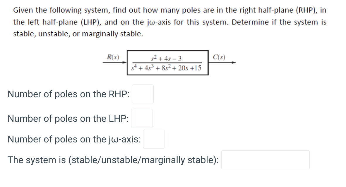 Solved Given the following system, find out how many poles | Chegg.com