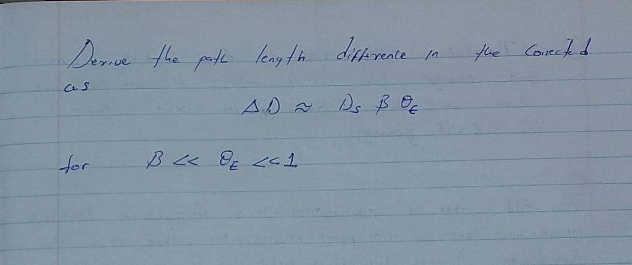 Derive the pole length difference 11 the corrected | Chegg.com