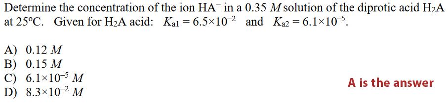 Solved Determine the concentration of the ion HA in a 0.35 M | Chegg.com