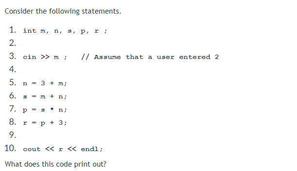 Solved Consider the following statements: 1. int x; 2. | Chegg.com