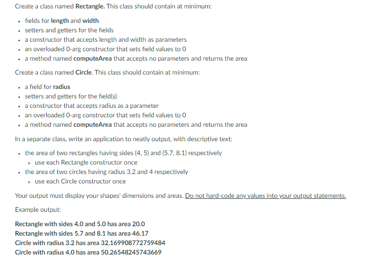 Solved . . Create a class named Rectangle. This class should | Chegg.com