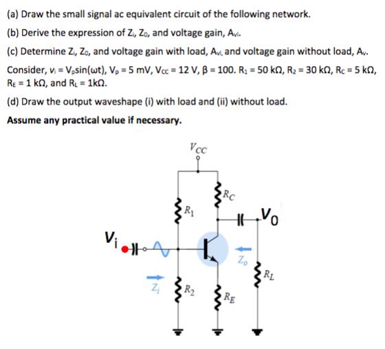 Solved (a) Draw the small signal ac equivalent circuit of | Chegg.com