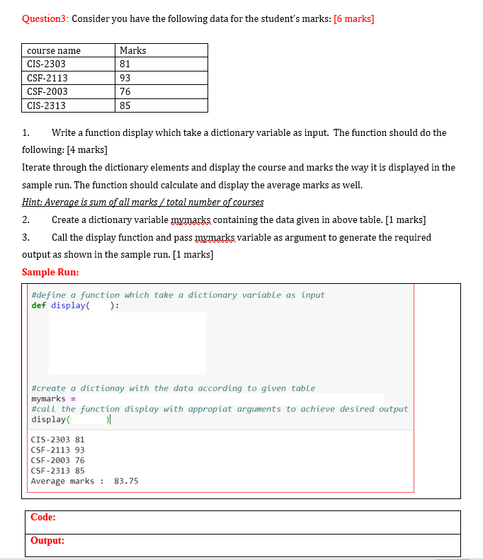 Solved Question3: Consider you have the following data for | Chegg.com