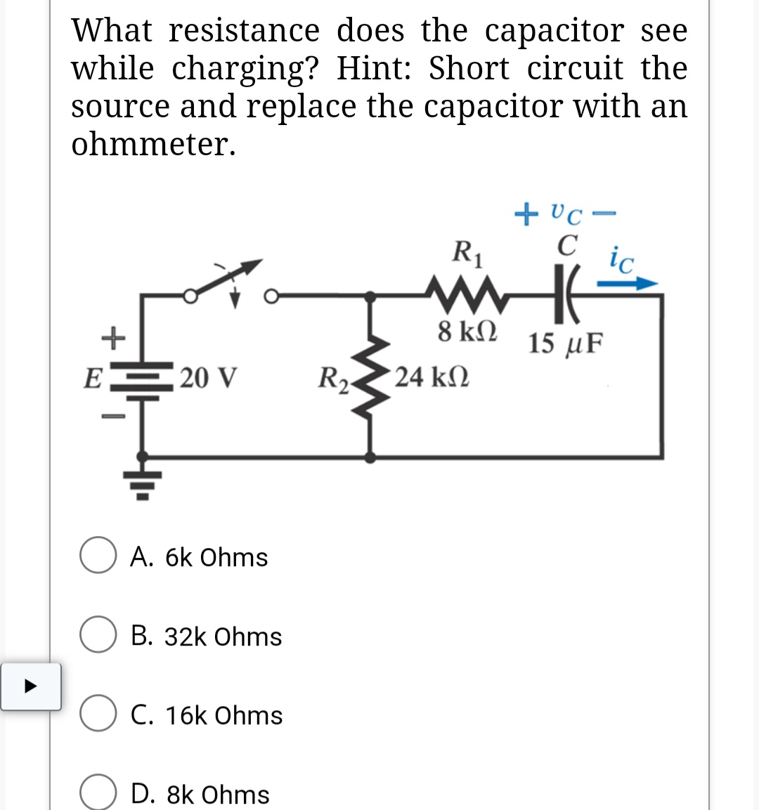 Solved What is the voltage drop across the resistor the | Chegg.com