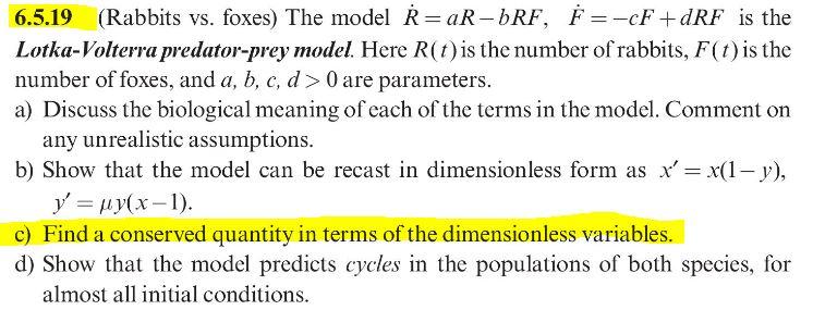 Solved 6.5.19 (Rabbits vs. foxes) The model | Chegg.com