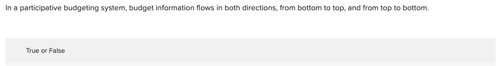 Solved In a participative budgeting system, budget | Chegg.com