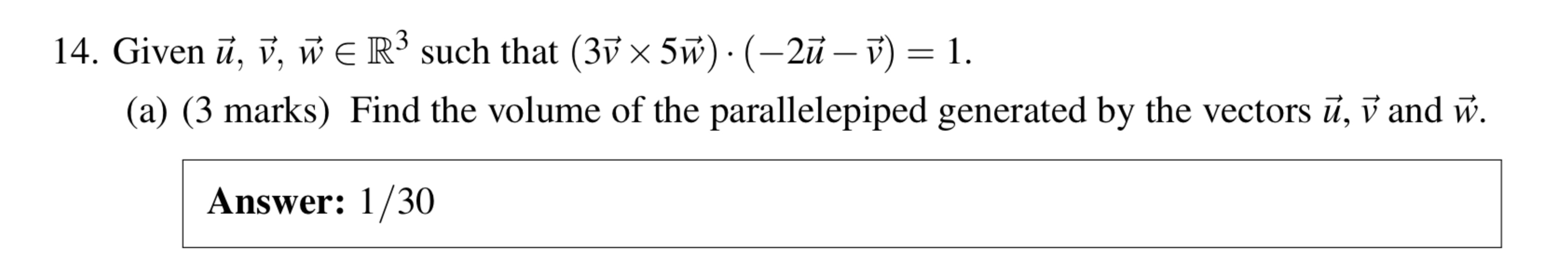 Solved Given vec(u),vec(v),vec(w)inR3 ﻿such that | Chegg.com