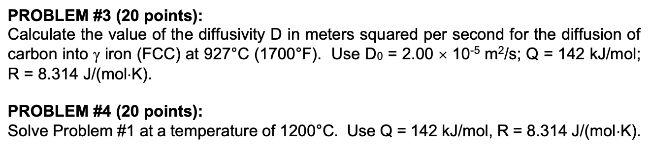 Solved PROBLEM \#3 (20 points): Calculate the value of the | Chegg.com