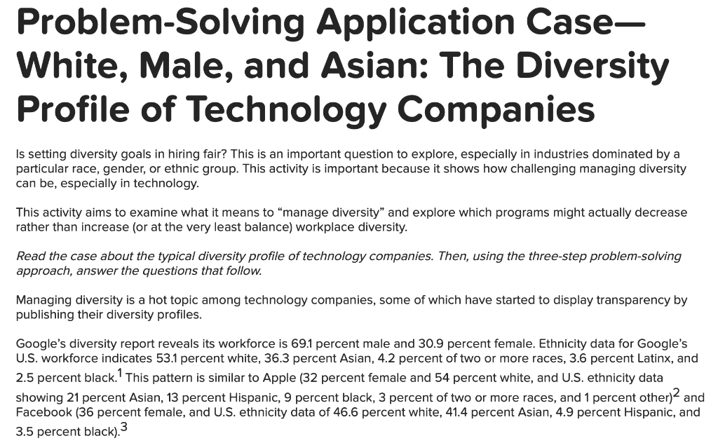 Solved Problem-Solving Application CaseWhite, Male, and | Chegg.com