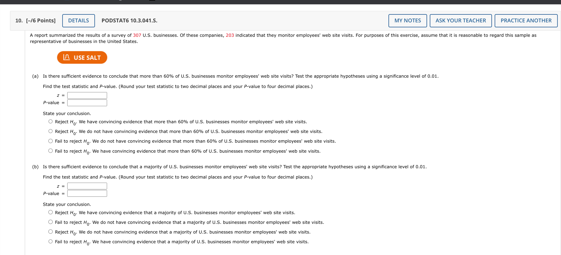 Solved State your conclusion. Reject H0. We have convincing | Chegg.com