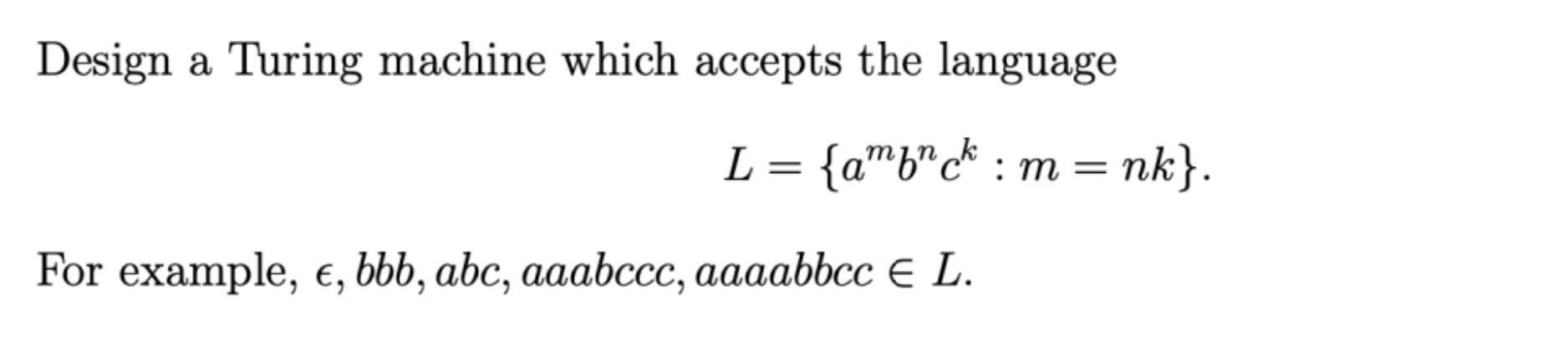 Solved Design a Turing machine which accepts the language L | Chegg.com