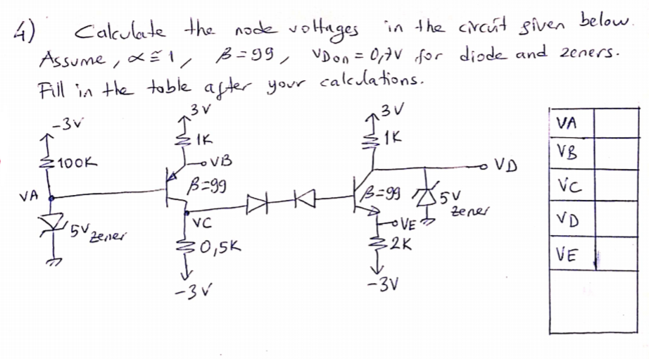 Solved 4) Calculate the node voltages in the circut given | Chegg.com