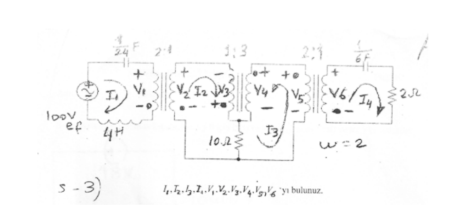 Find i1,i2,i3,i4,V1,V2,V3,V4,V5,V6 ﻿with laplace | Chegg.com