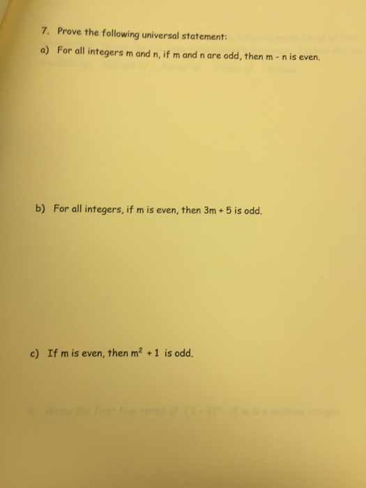 Solved Prove the following universal statement: For all | Chegg.com