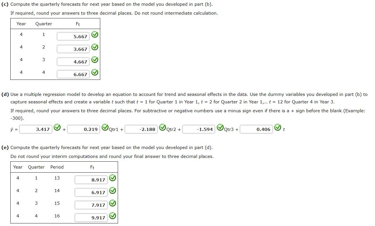 Solved Consider the following time series data. (a) Choose | Chegg.com