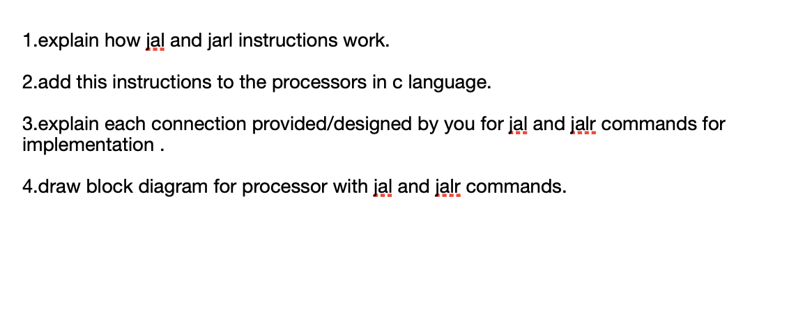 Solved 1.explain how jal and jarl instructions work. 2.add | Chegg.com