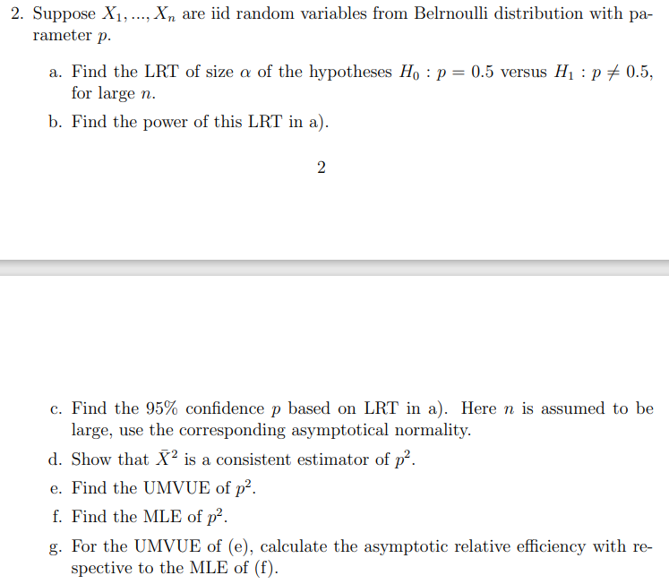 Suppose X 1 ,…,X n are iid random | Chegg.com