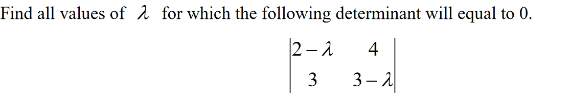 Solved Find all values of λ for which the following | Chegg.com