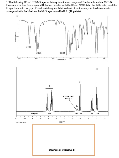 Solved 5. The following IR and 'H NMR spectra belong to | Chegg.com