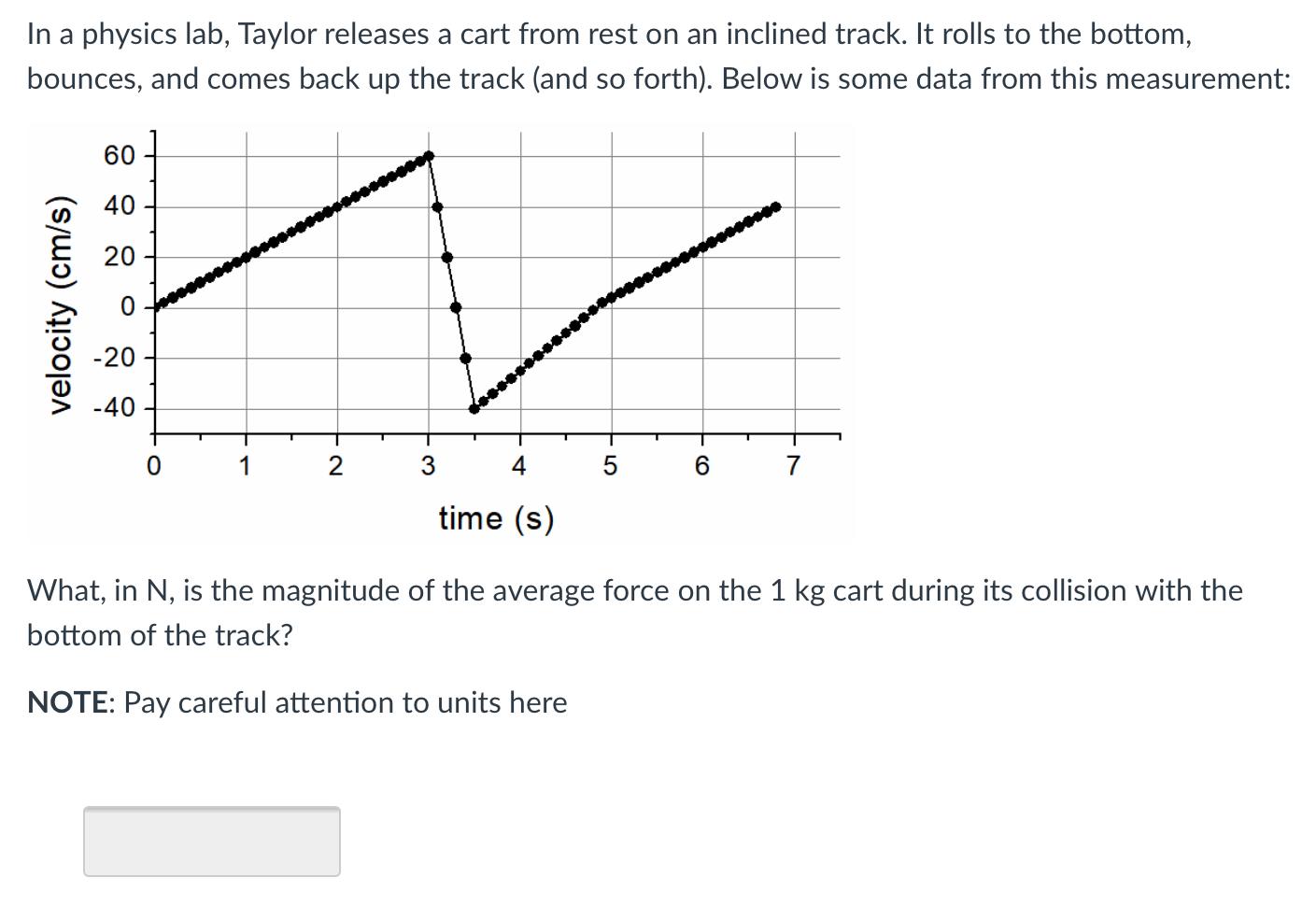 Solved In a physics lab, Taylor releases a cart from rest on | Chegg.com