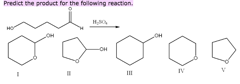 Solved Predict the product for the following reaction. | Chegg.com