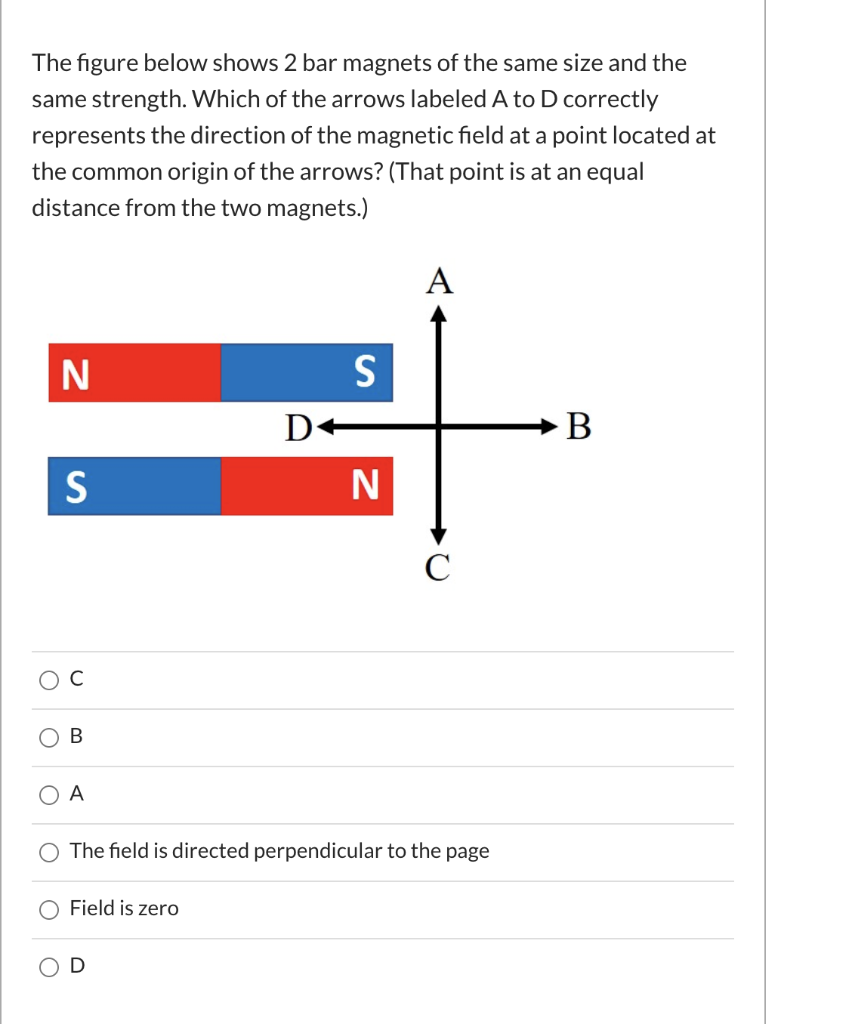 Solved The figure below shows 2 bar magnets of the same size | Chegg.com