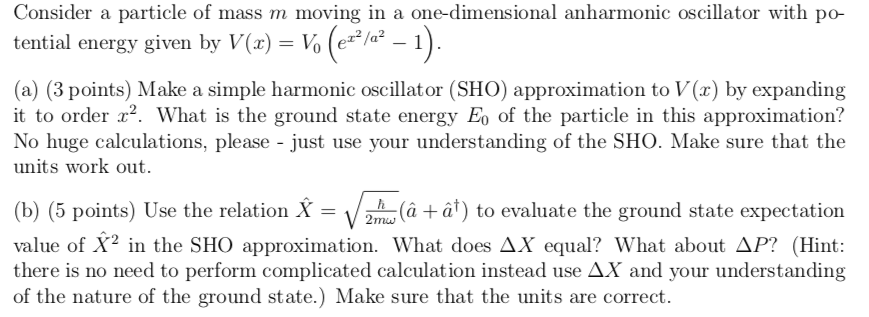 Solved Consider a particle of mass m moving in a | Chegg.com