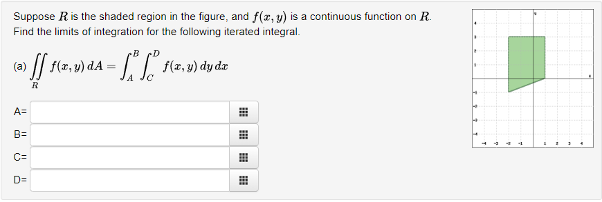 Solved Suppose R is the shaded region in the figure, and | Chegg.com