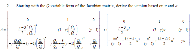 Solved Starting with the Q variable form of the Jacobian | Chegg.com