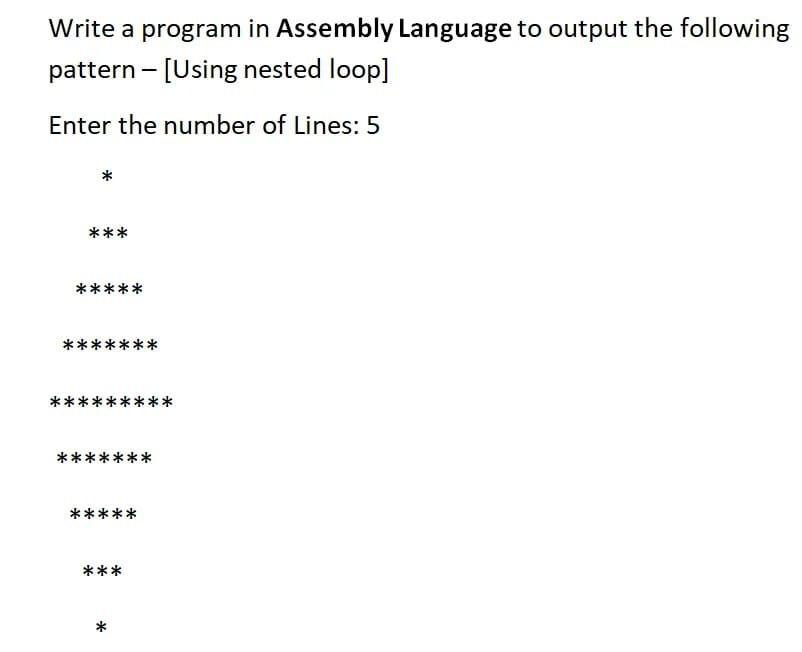 Solved Write a program in Assembly Language to output the | Chegg.com