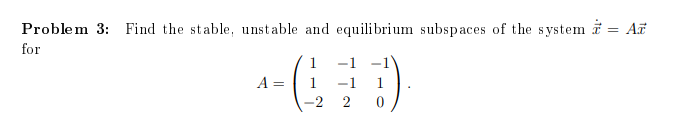 Solved Problem 3 Find the stable, unstable and equilibrium | Chegg.com