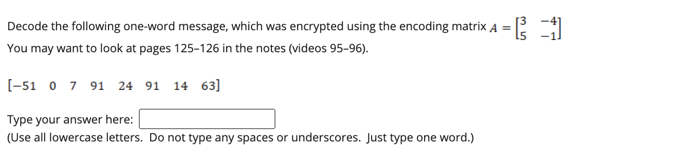 Solved Decode the following one-word message, which was | Chegg.com
