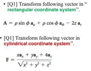 Solved • [Q1] Transform following vector in " rectangular | Chegg.com