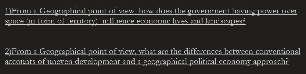 Solved 1)From a Geographical point of view, how does the | Chegg.com