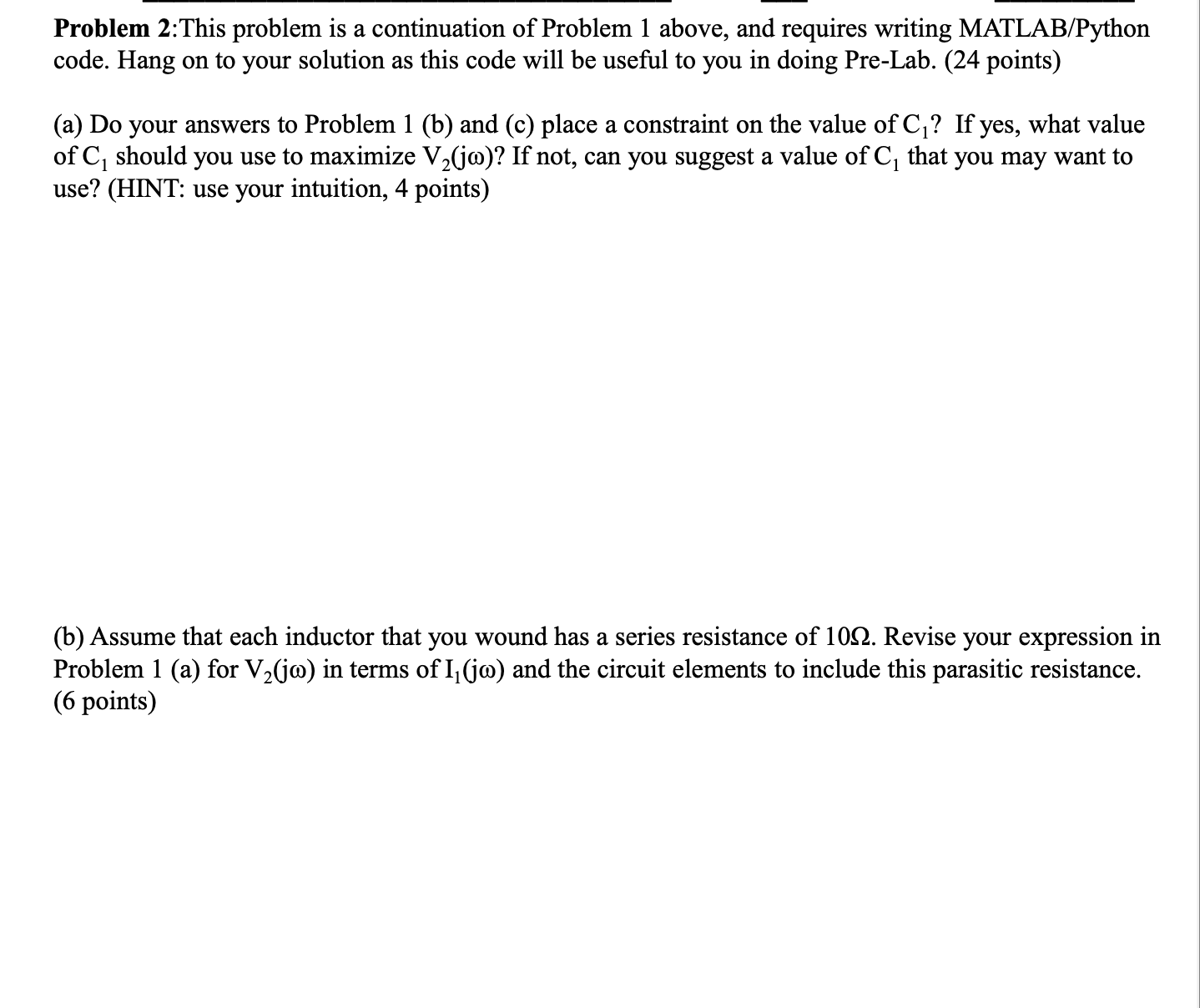Solved Problem 2:This problem is a continuation of Problem 1 | Chegg.com