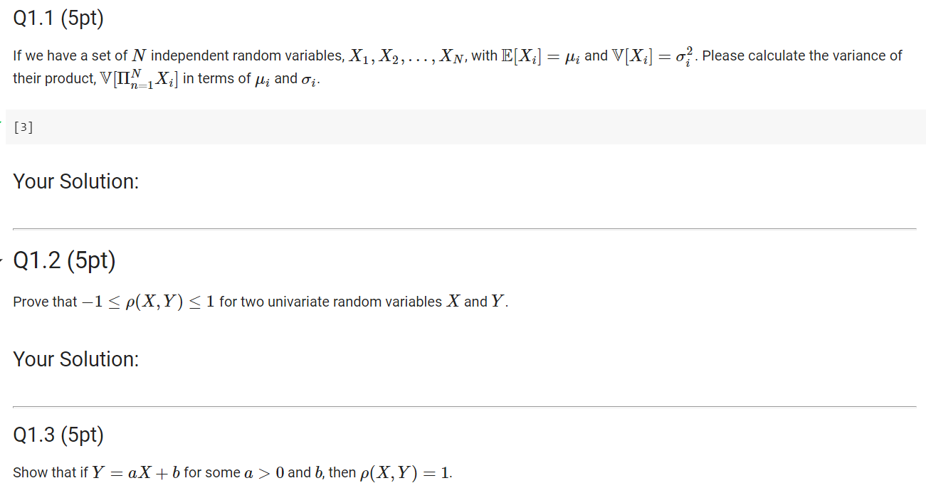 Solved If we have a set of N independent random variables, | Chegg.com
