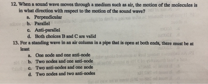 Solved 12. When a sound wave moves through a medium such as | Chegg.com